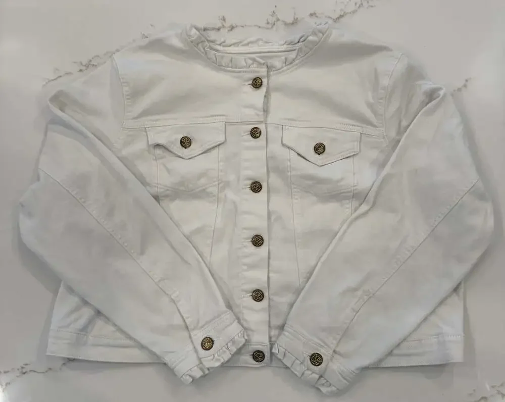 Draper James | Jackets & Coats | Draper James Rsvp White Ruffle Trim ...